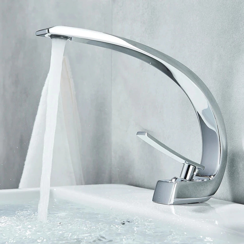 Modern Curved Bathroom Faucet – Focal Decor LLC
