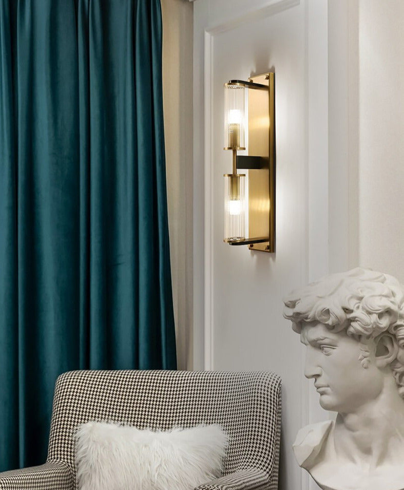 Copper & Glass Column Wall Sconce – Focal Decor