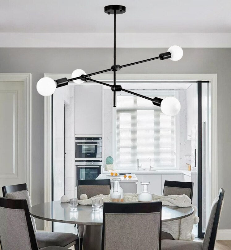 Modern Angled Multi-Bulb Pendant Light Fixture – Focal Decor