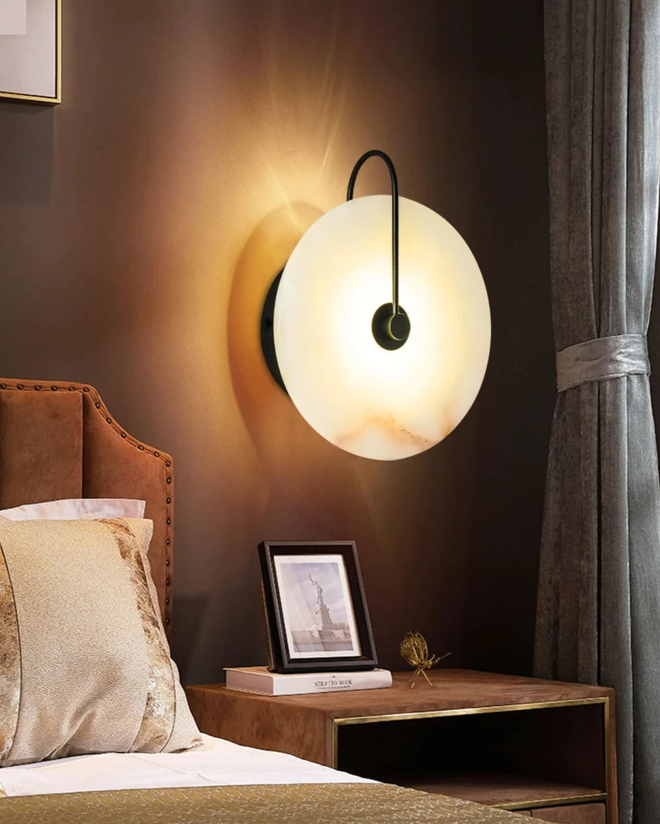 Modern White Marble Wall Sconce – Focal Decor