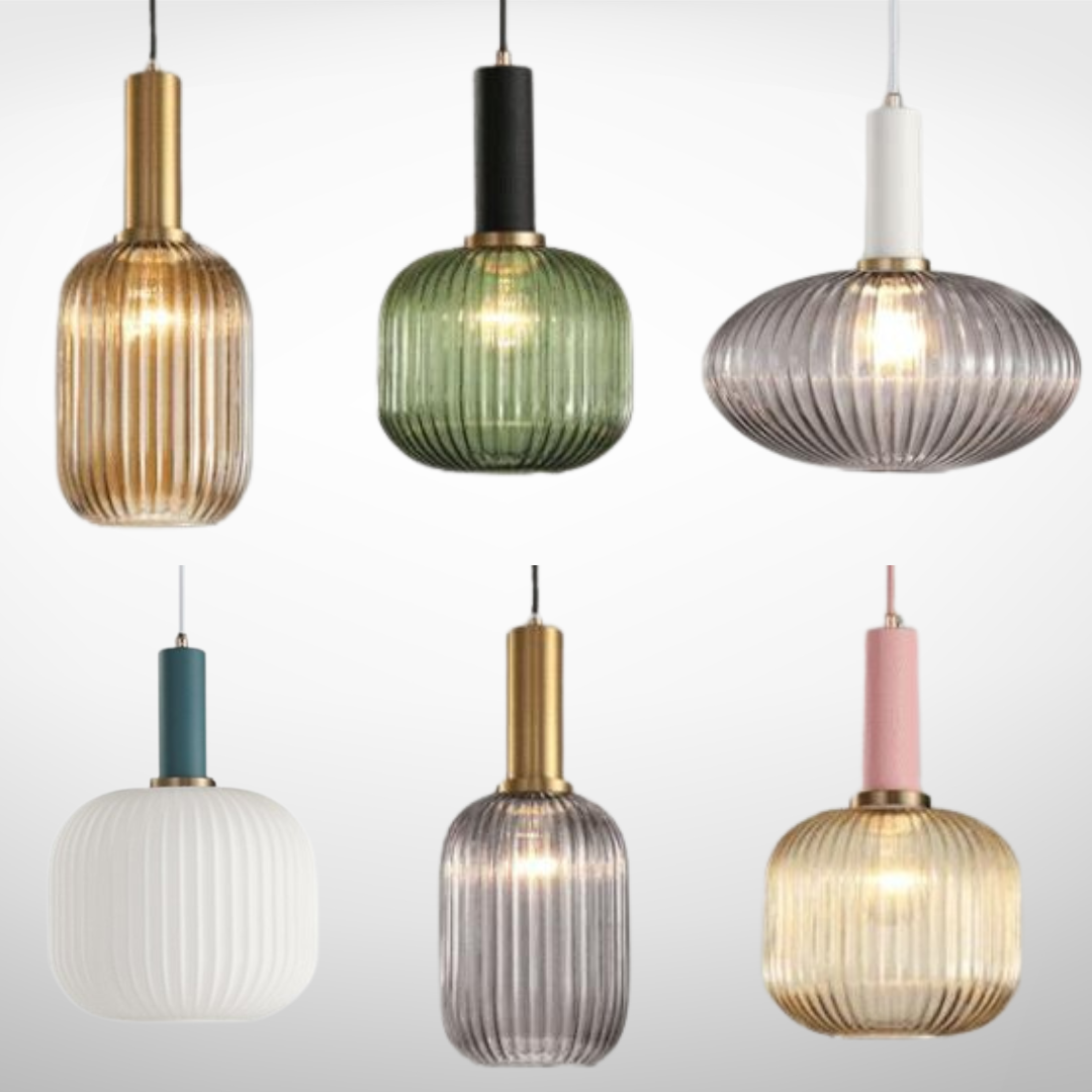 Retro Textured Glass Pendant Lights – Focal Decor