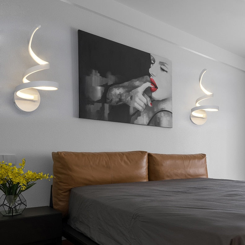 Nordic Curved Metal LED Wall Lamp – Focal Decor