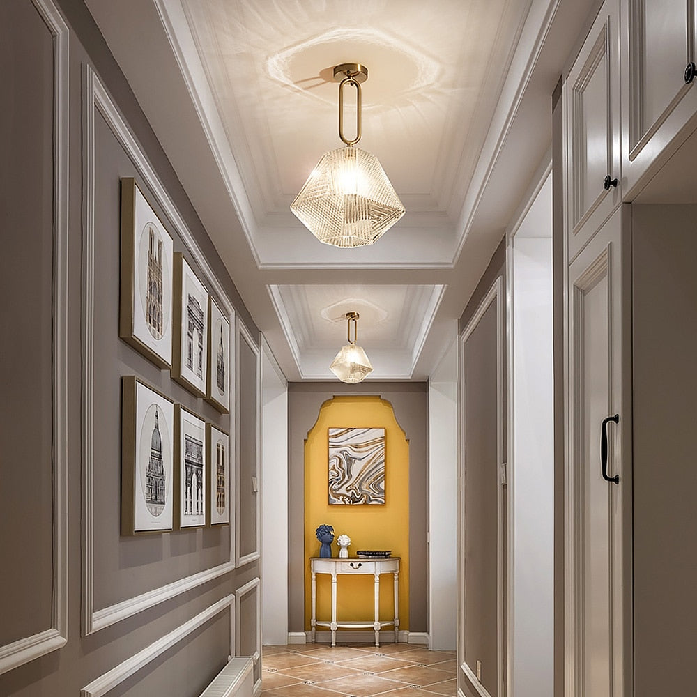 Modern Glass Crystal Ceiling Light – Focal Decor