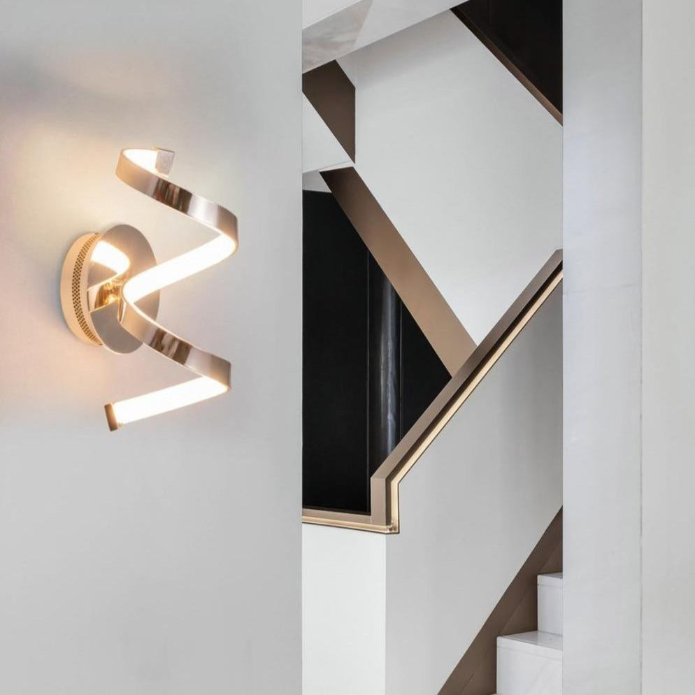 Curved Metal LED Wall Lamp – Focal Decor