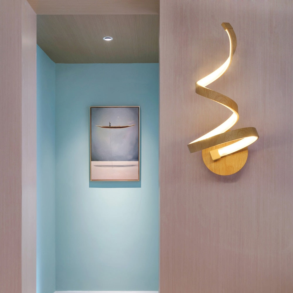 Nordic Curved Metal LED Wall Lamp – Focal Decor