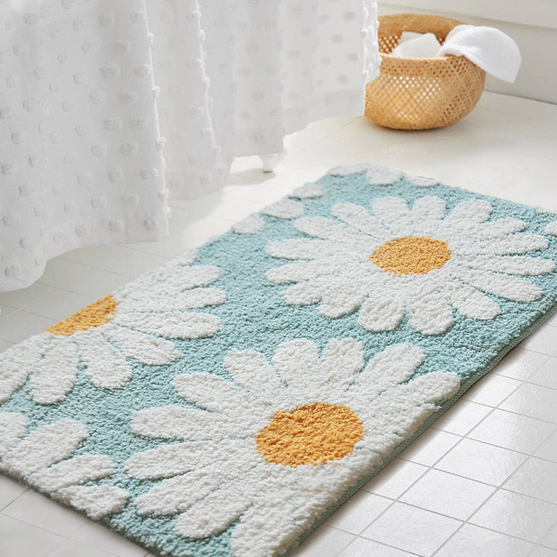 Floral bath mat store