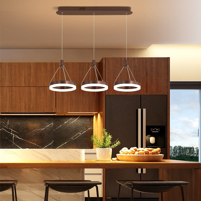 Circular Hanging Three Ring Halo LED Light Fixture – Focal Decor LLC